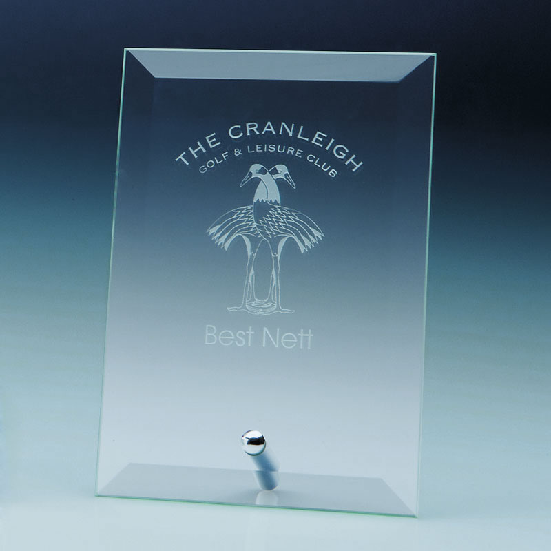 9in x 7in Bevelled Glass Plaque DY53