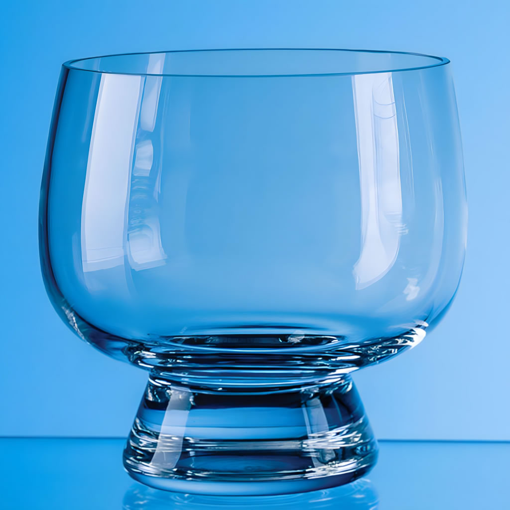 13cm Clear Glass Handmade Tulip Bowl