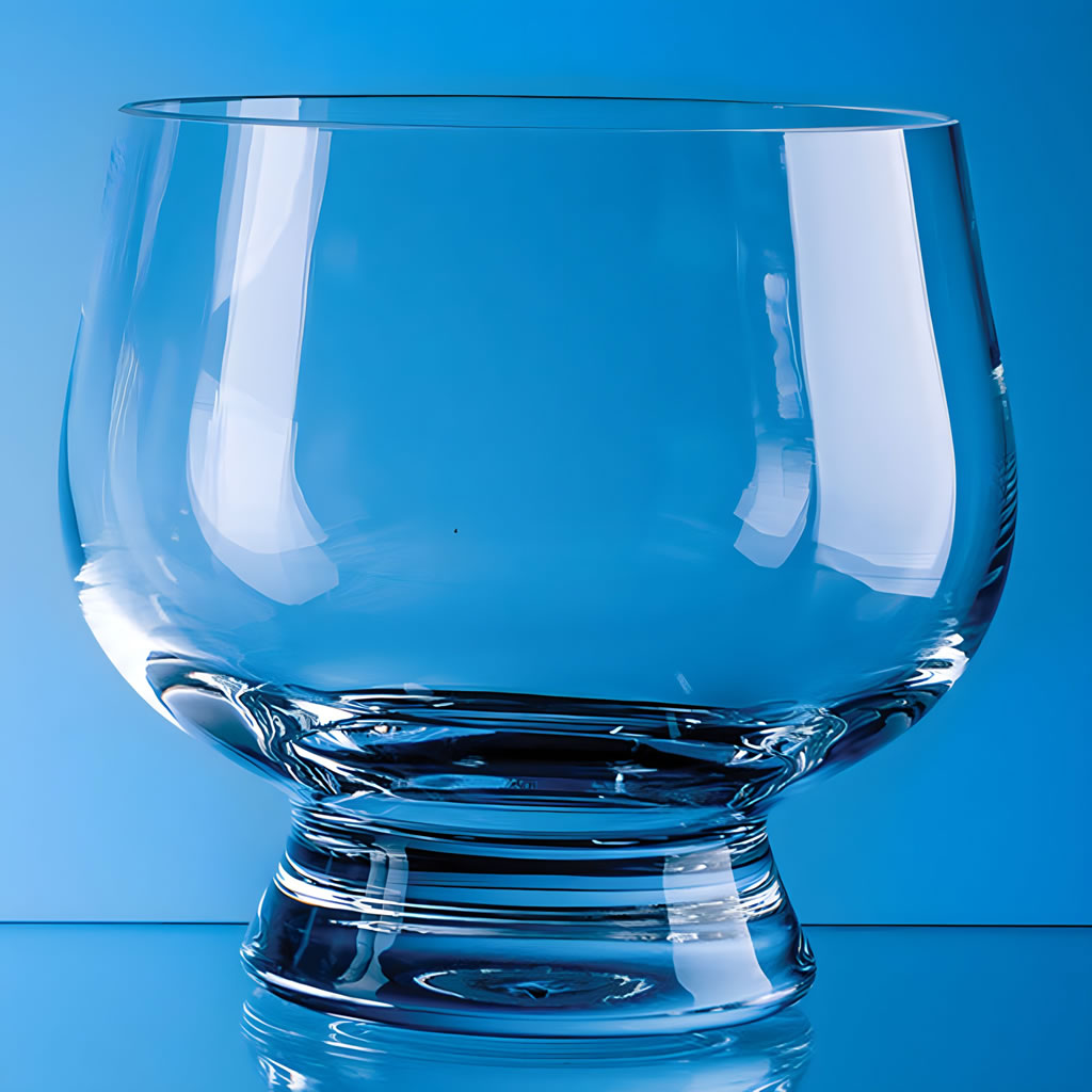 18cm Clear Glass Handmade Tulip Bowl