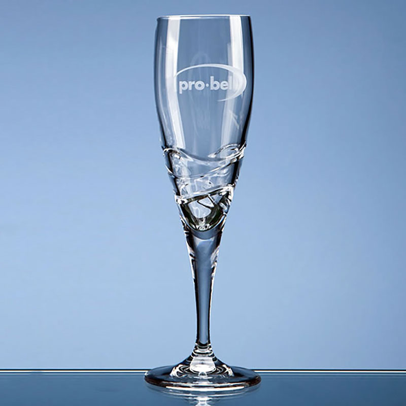 Engraved Crystal Champagne Flute Verona Crystalite SL105